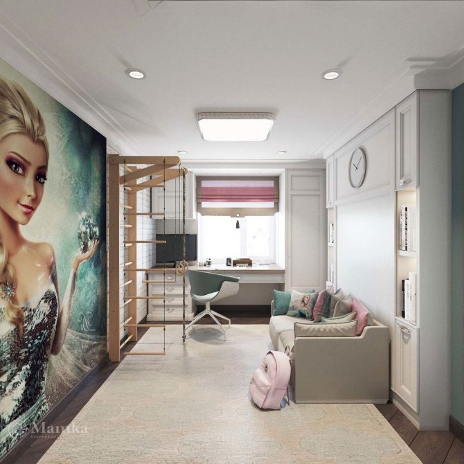 Дизайн интерьера детской для девочки с изящными акцентами
